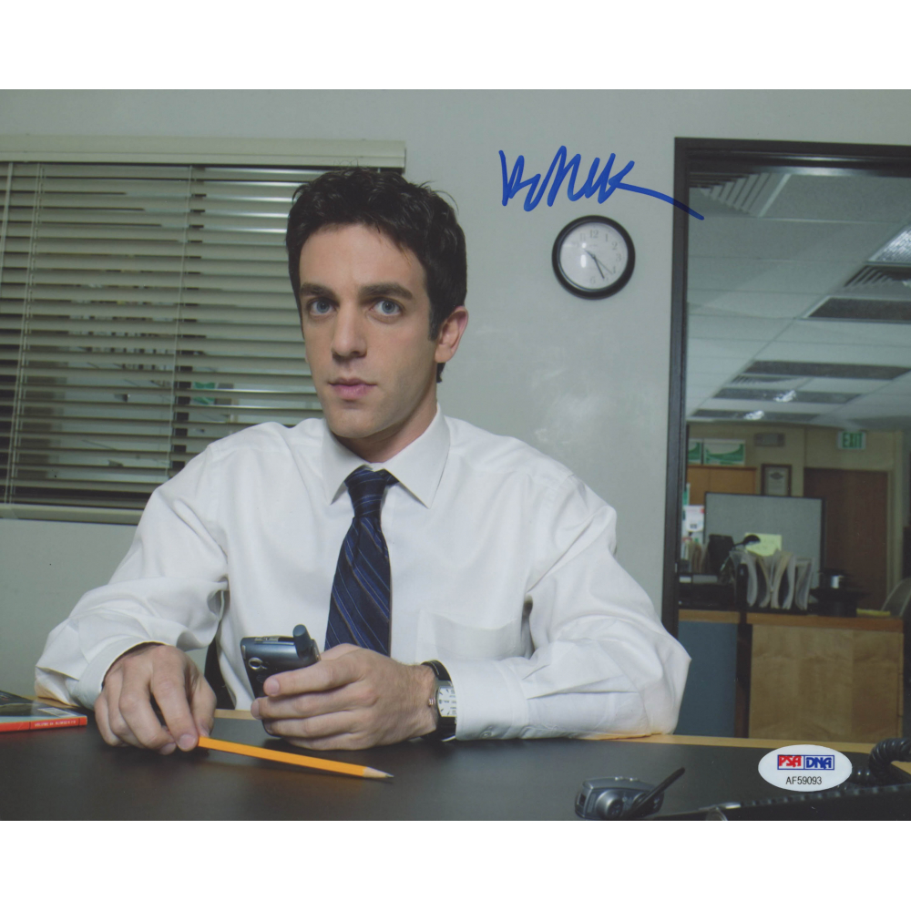 B J Novak Signed The Office 8x10 Photo Psa Coa Pristine Auction