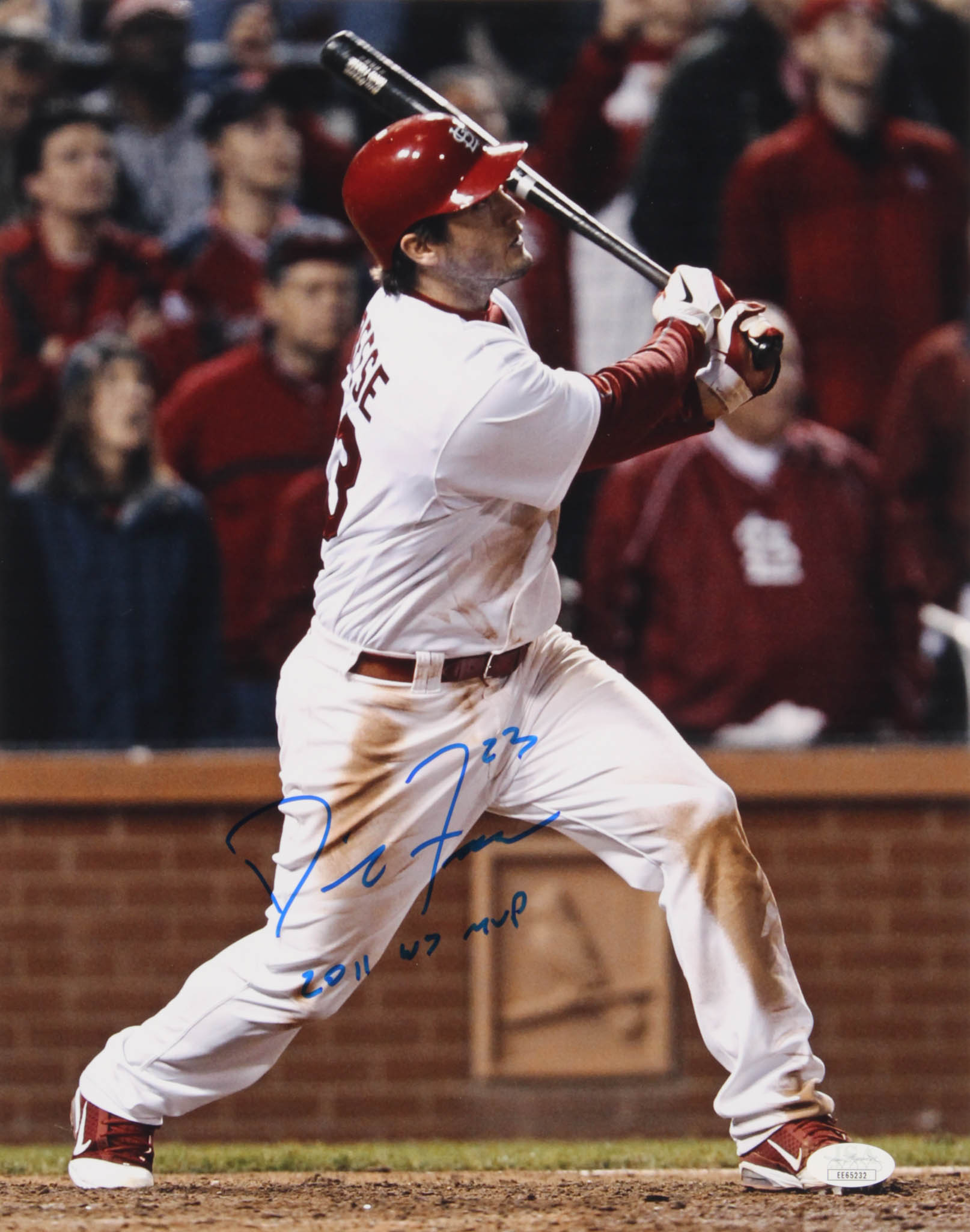 David Freese Signed St. Louis Cardinals 11x14 Photo Inscribed "2011 WS ...