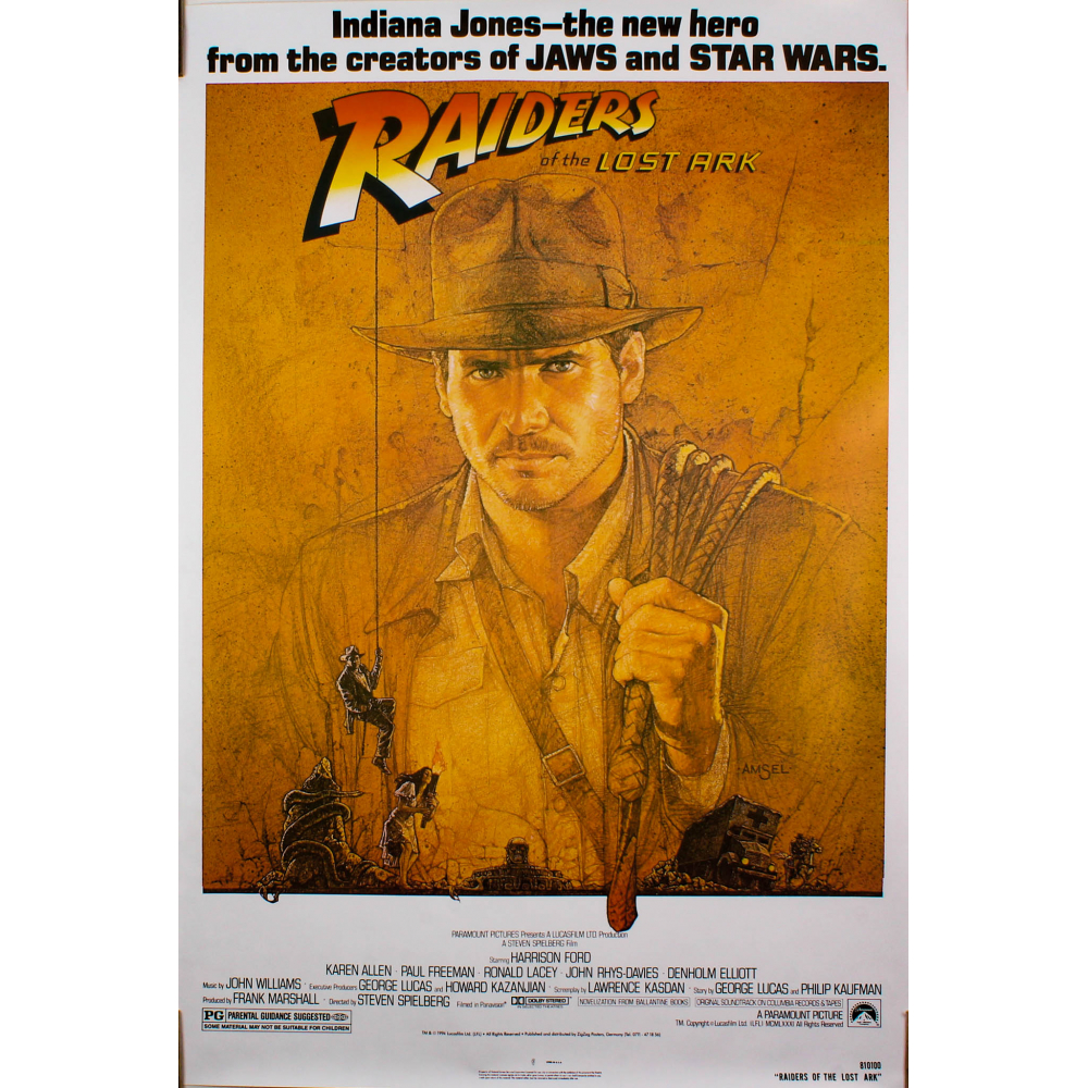 Indiana Jones "Raiders of the Lost Ark" 29x39 Movie Poster | Pristine ...