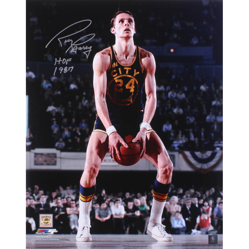 Rick Barry Signed Golden State Warriors 16x20 Photo Inscribed "HOF 1987 ...