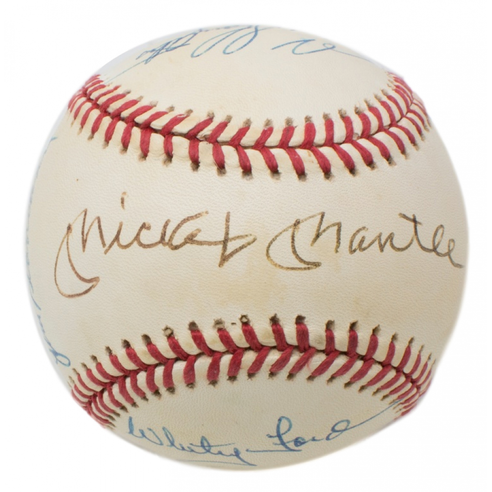 New York Yankees Greats OAL Baseball Signed by (7) with Mickey Mantle ...