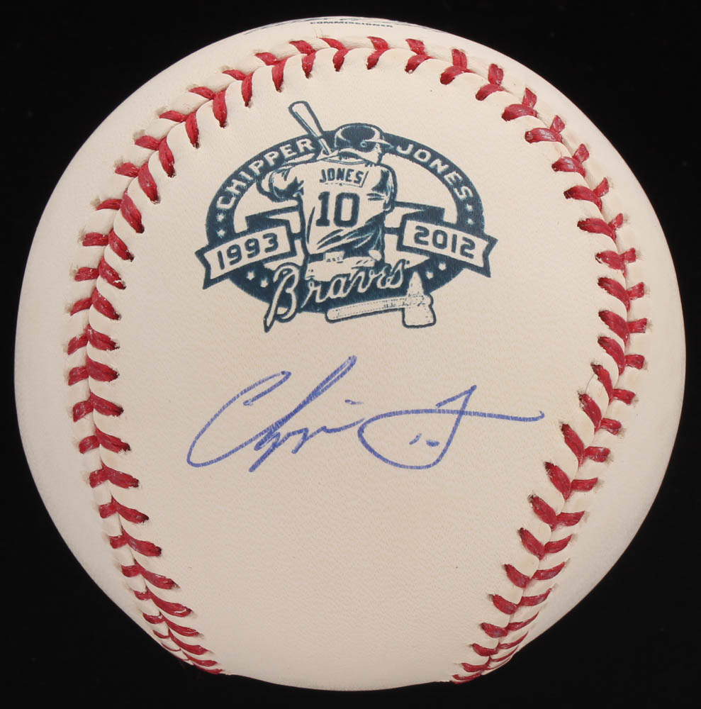 Chipper Jones Signed OML "Chipper Jones" Logo Baseball (Beckett ...