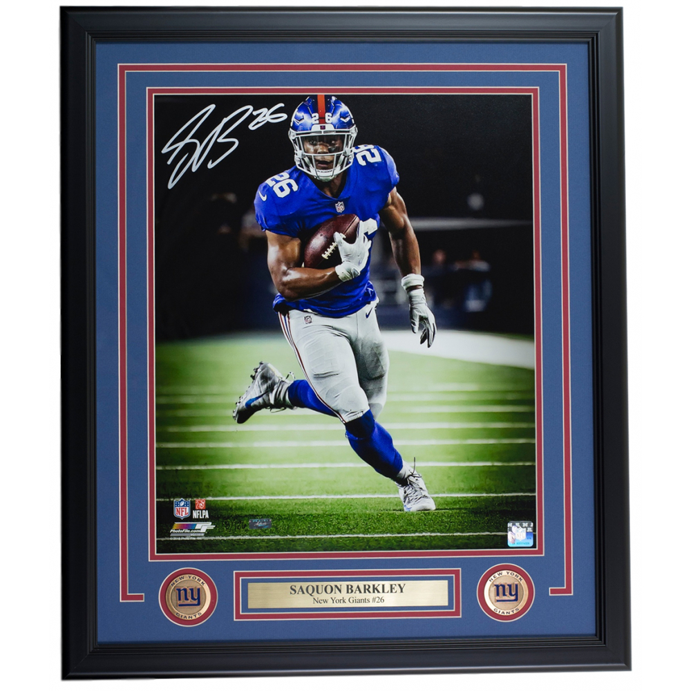 Saquon Barkley Signed LE New York Giants 22x27 Custom Framed Photo ...