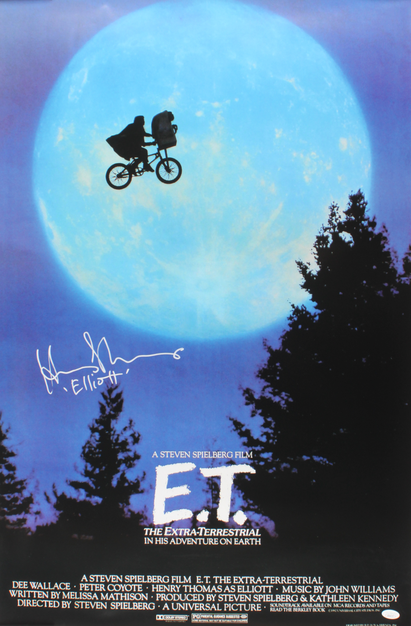 Henry Thomas Signed "E.T. The Extra-Terrestrial" 24x36 Movie Poster ...