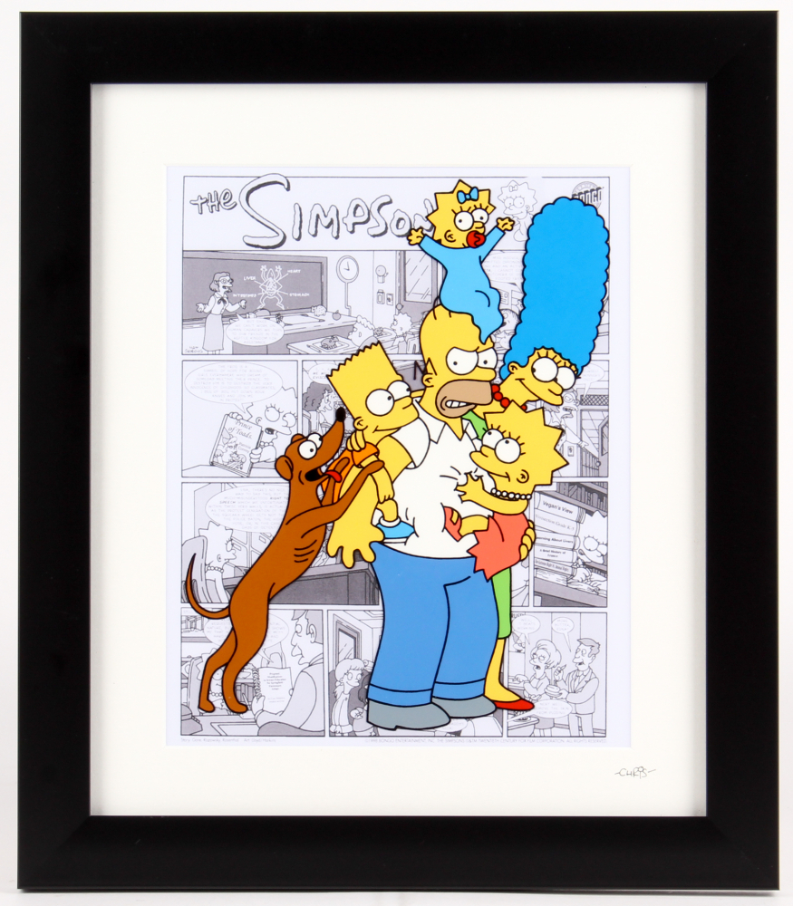 "The Simpsons" 13x15 Custom Framed Hand-Painted Animation Serigraph ...