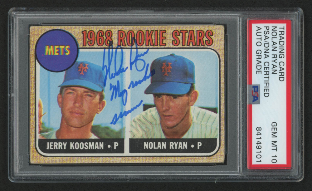 Nolan Ryan Signed 1968 Topps #177 Rookie Stars RC Inscribed "My Rookie ...