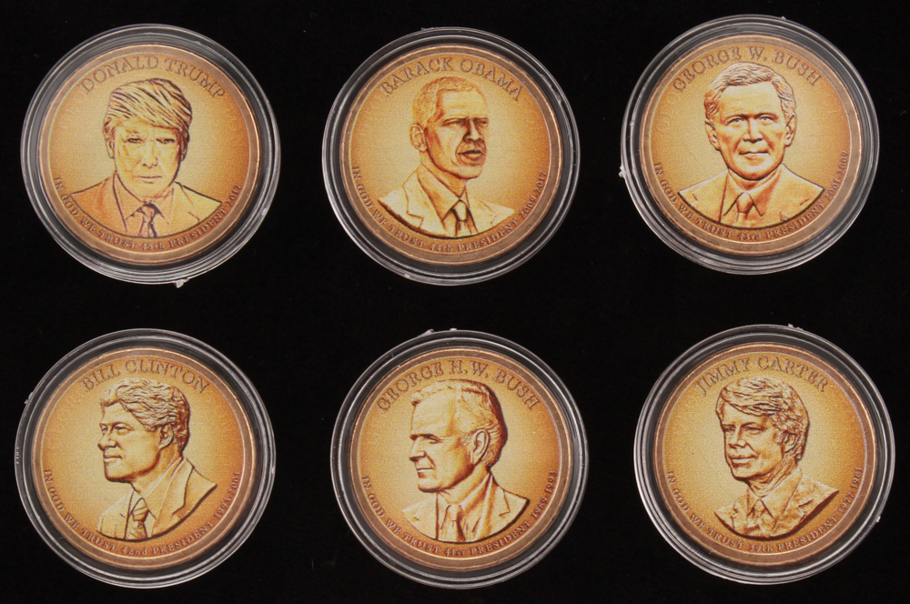 Lot of (6) Presidential Colorized Dollar Coin Set | Pristine Auction