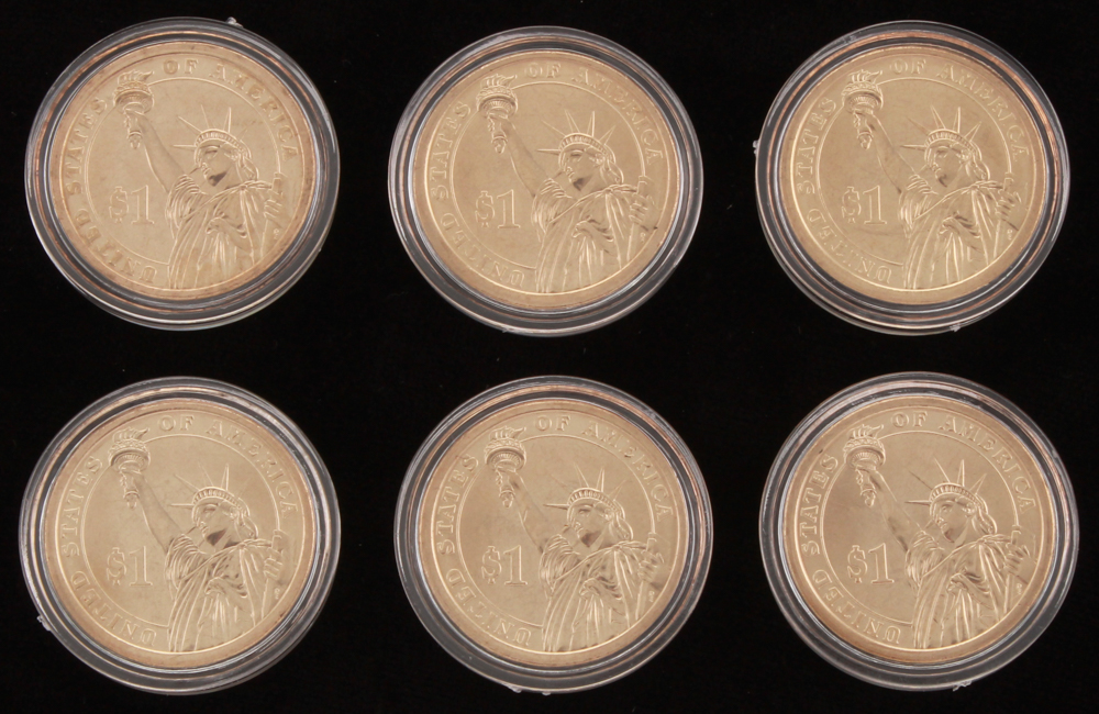 Lot of (6) Presidential Colorized Dollar Coin Set | Pristine Auction