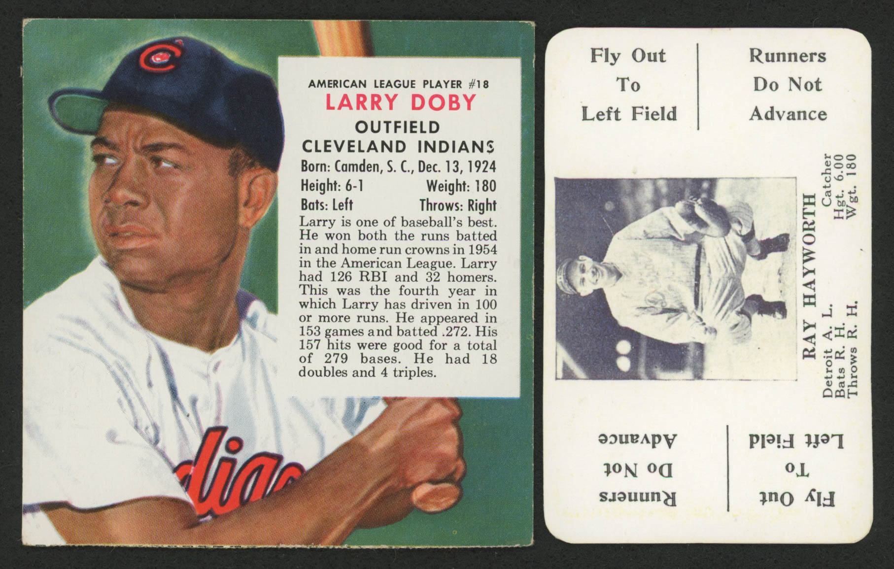 Lot of (2) Baseball Cards with 1955 Red Man Tobacco Larry Doby & 1936 S ...
