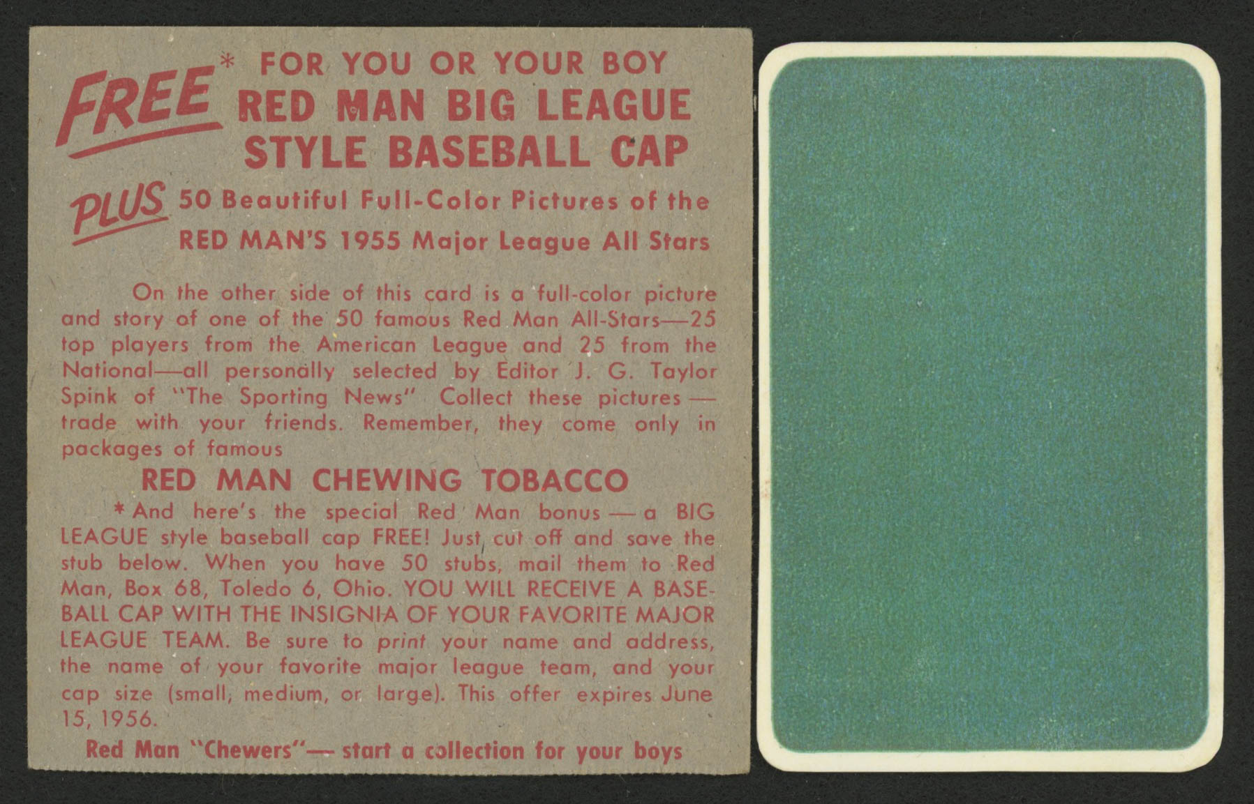 Lot of (2) Baseball Cards with 1955 Red Man Tobacco Larry Doby & 1936 S ...
