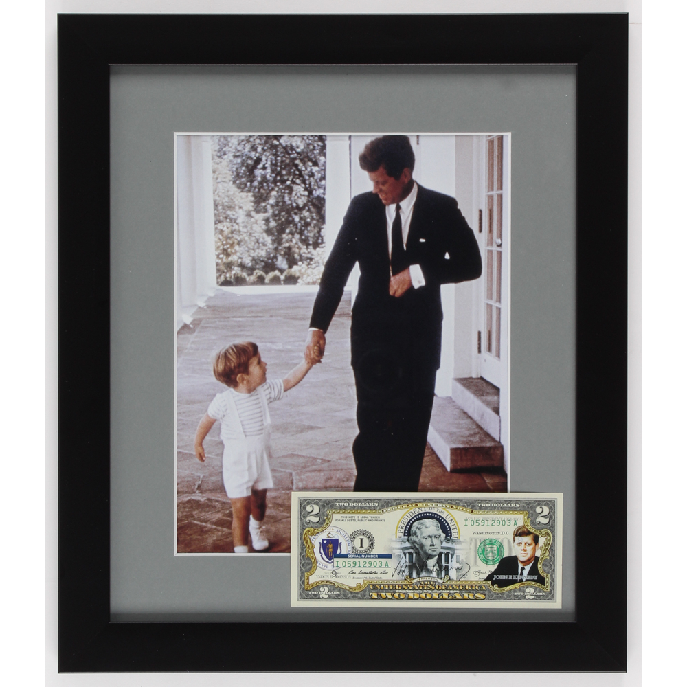 John F. Kennedy 13x15 Custom Framed Photo Display With Colorized U.S ...