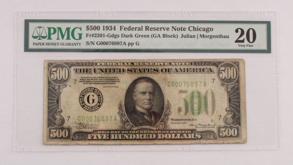 1934 $500 Five Hundred Dollars Federal Reserve Note (PMG 20) | Pristine ...