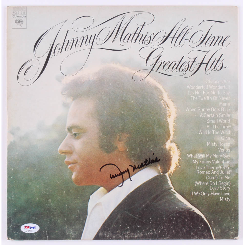 Johnny Mathis Signed "Johnny Mathis' All-Time Greatest Hits" Record ...