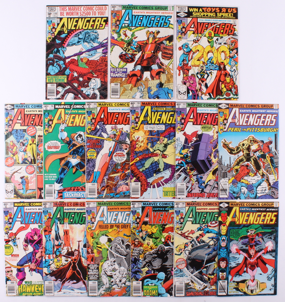 Lot of (15) 1979-80 "The Avengers" #186-200 Marvel Comic Books ...