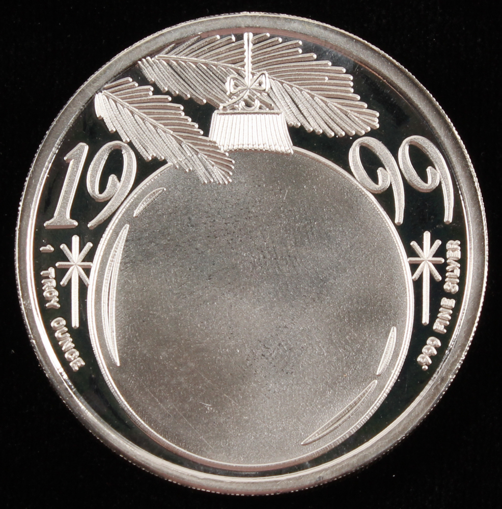 1999 1 Troy Ounce .999 Fine Silver "Santa Claus" Bullion Round ...
