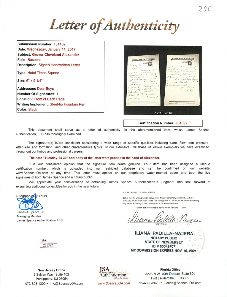 Grover Cleveland Signed Handwritten Letter (JSA LOA) | Pristine Auction