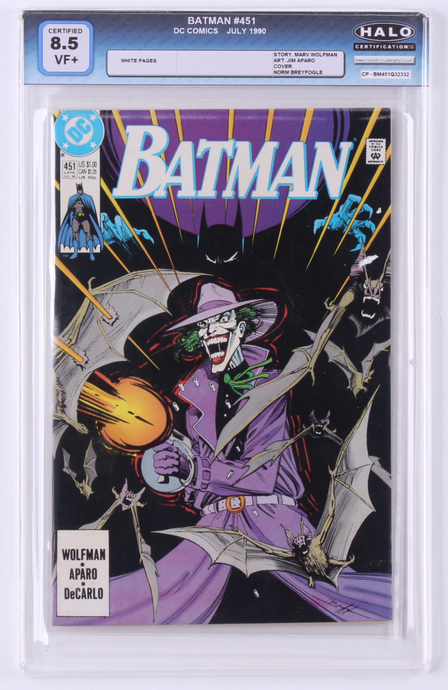 1990 "Batman" Issue #451 DC Comic Book (HALO 8.5) | Pristine Auction