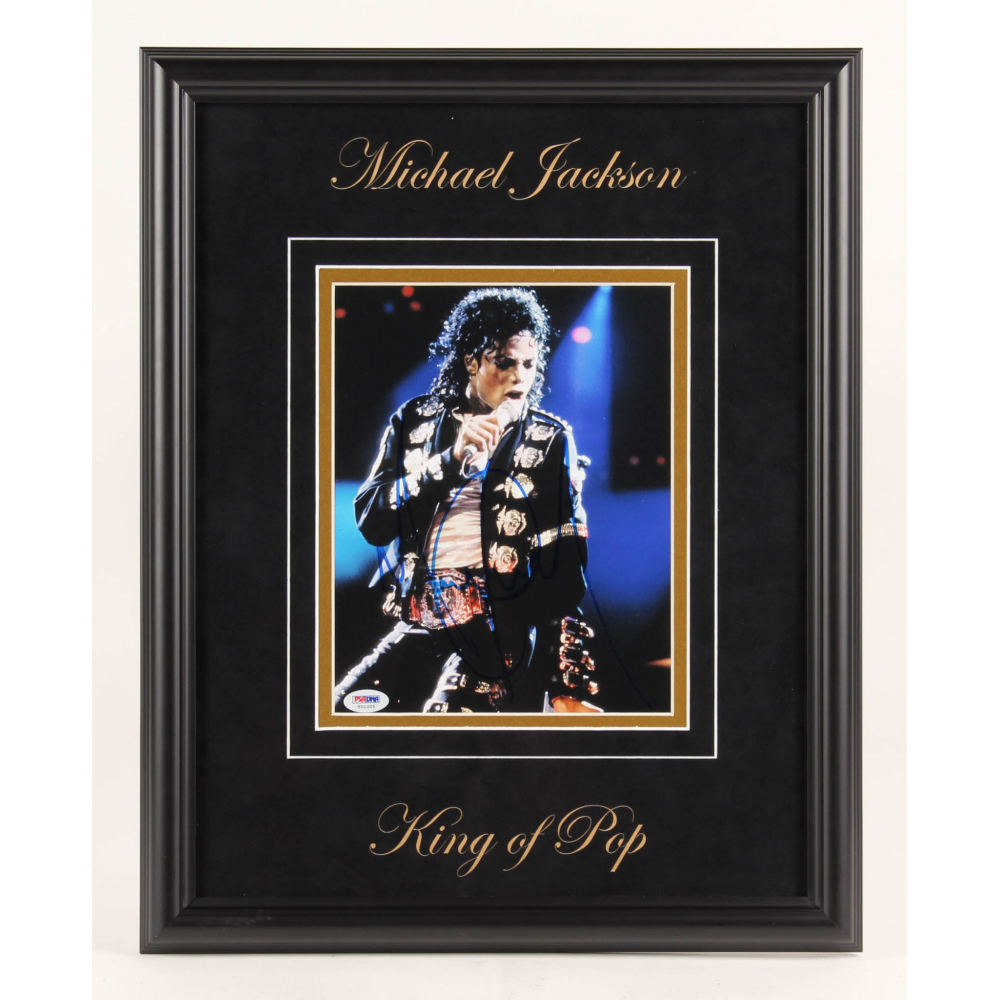 Michael Jackson Signed 16x20 Custom Framed Photo Display (PSA LOA ...