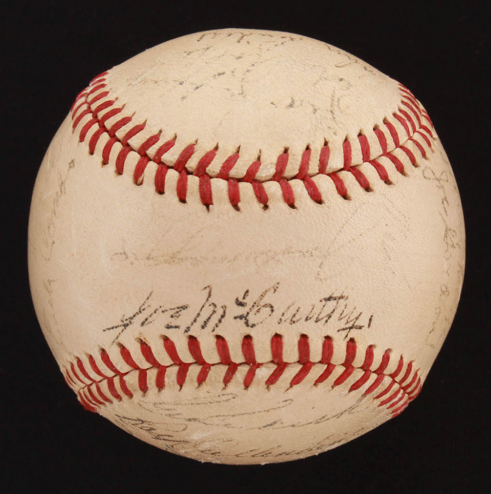 1942 New York Yankees OAL Baseball Signed by (24) with Joe DiMaggio ...