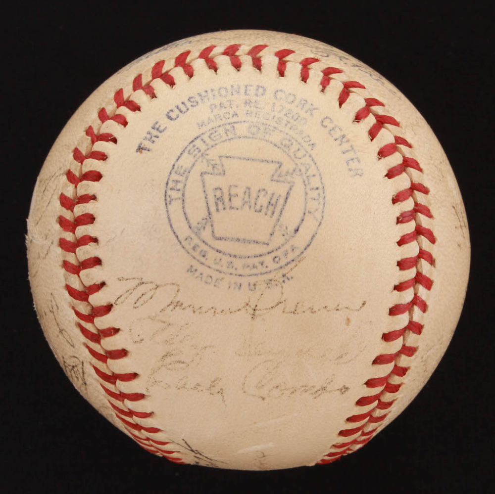 1942 New York Yankees OAL Baseball Signed by (24) with Joe DiMaggio ...