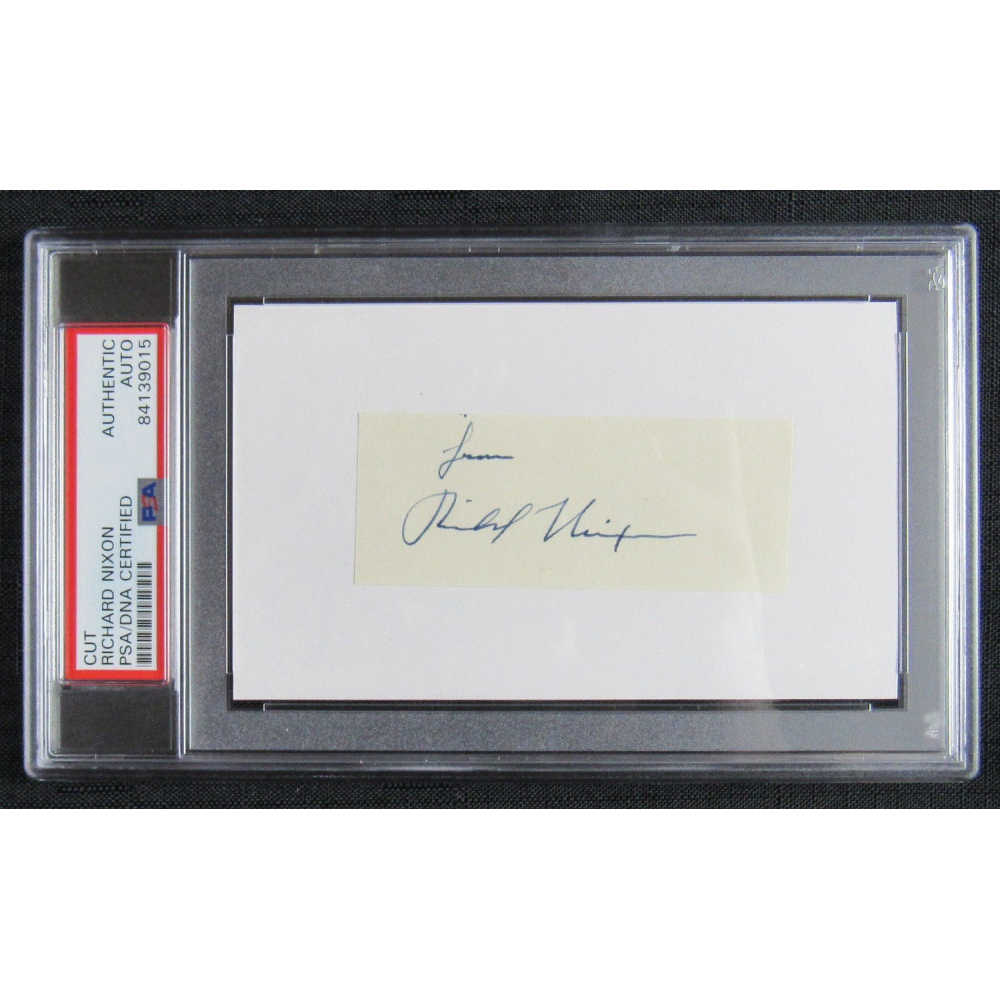 Richard Nixon Signed Signature Cut Inscribed "From" (PSA Encapsulated ...