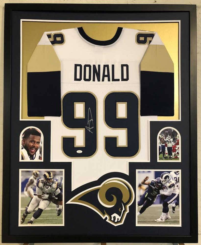 Aaron Donald Signed 34x42 Custom Framed Jersey (JSA COA) | Pristine Auction
