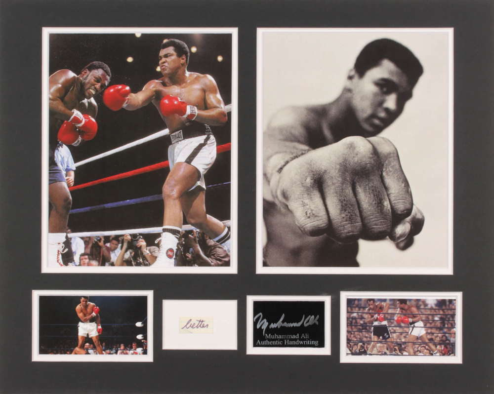 Muhammad Ali 16x20 Custom Matted Cut Display with (1) Hand-Written Word ...