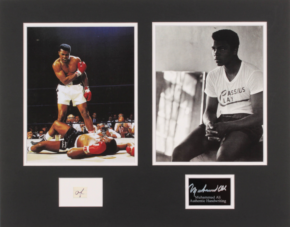 Muhammad Ali 16x20 Custom Matted Cut Display with (1) Hand-Written Word ...