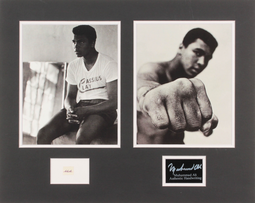 Muhammad Ali 16x20 Custom Matted Cut Display with (1) Hand-Written Word ...
