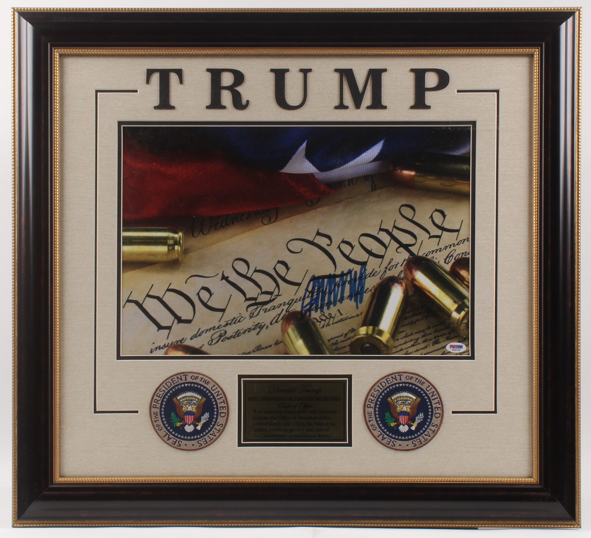 Donald Trump Signed 26x28.5 Custom Framed Photo Display (PSA COA ...