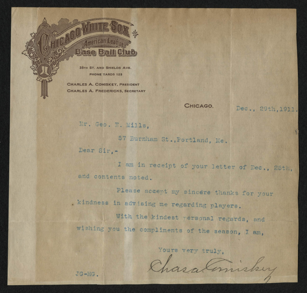 Charles Comiskey Signed Letter (JSA LOA) | Pristine Auction