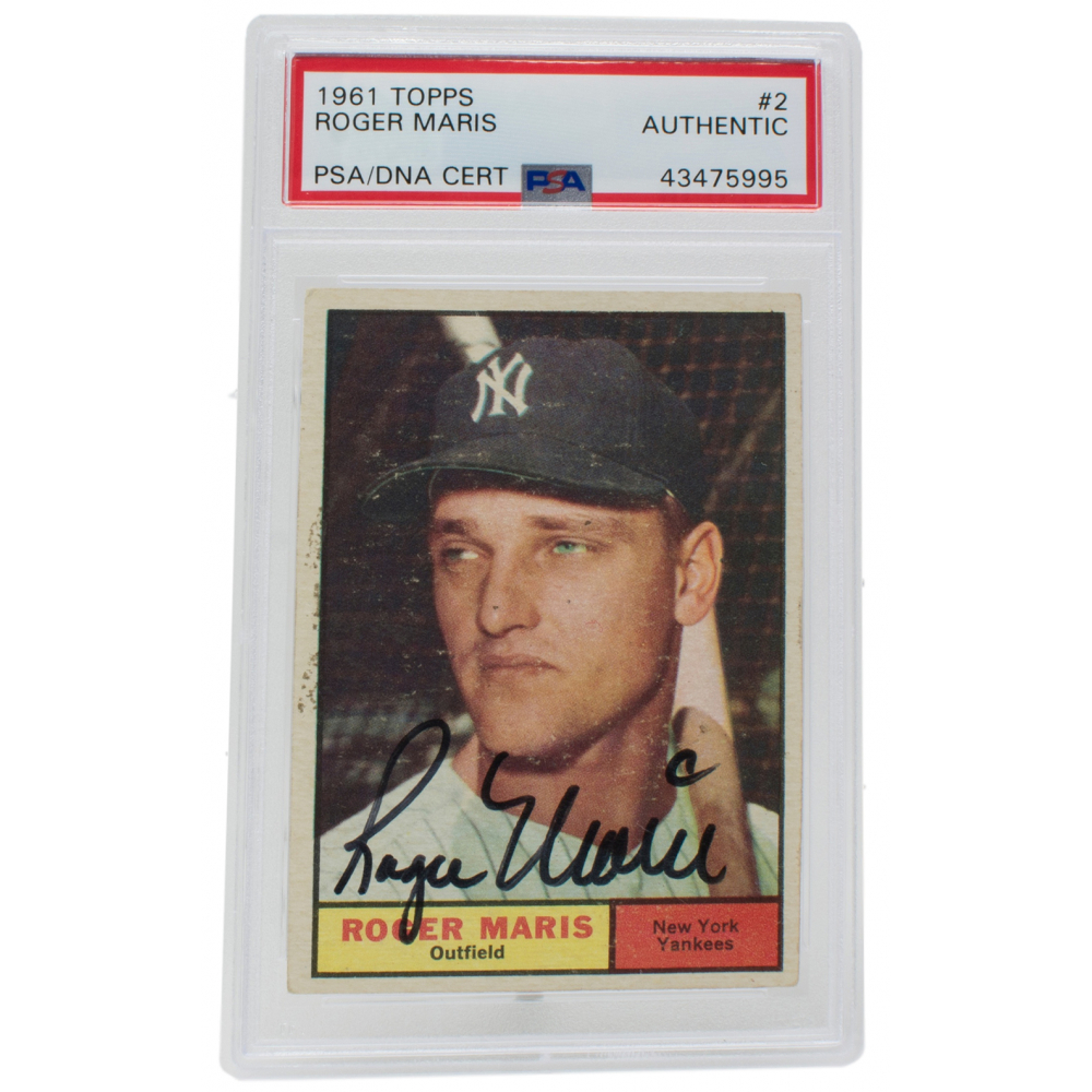 Roger Maris Signed 1961 Topps #2 (PSA Encapsulated) | Pristine Auction