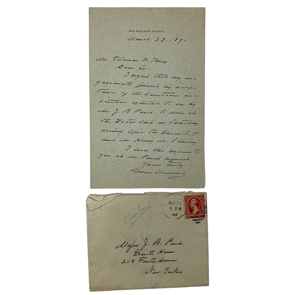 Grover Cleveland Signed Handwritten Letter with Original Envelope ...