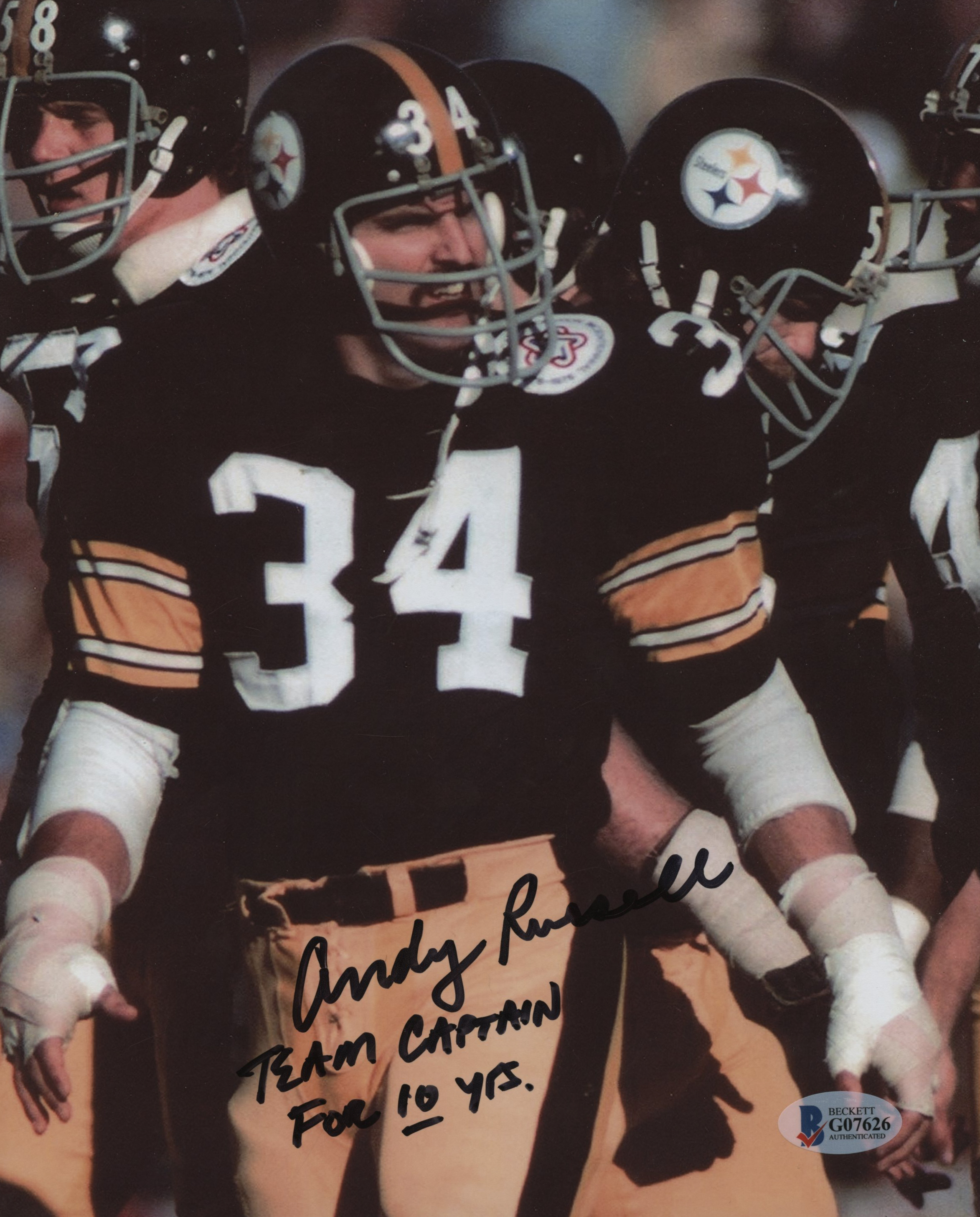 Andy Russell Signed Pittsburgh Steelers 8x10 Photo Inscribed "Team ...