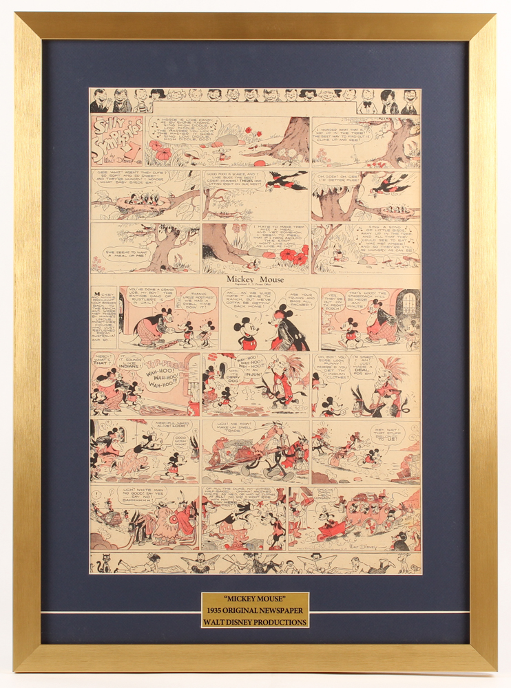 1935 Original "Silly Symphonies" Disney Comic Strip 20.5x28 Custom ...