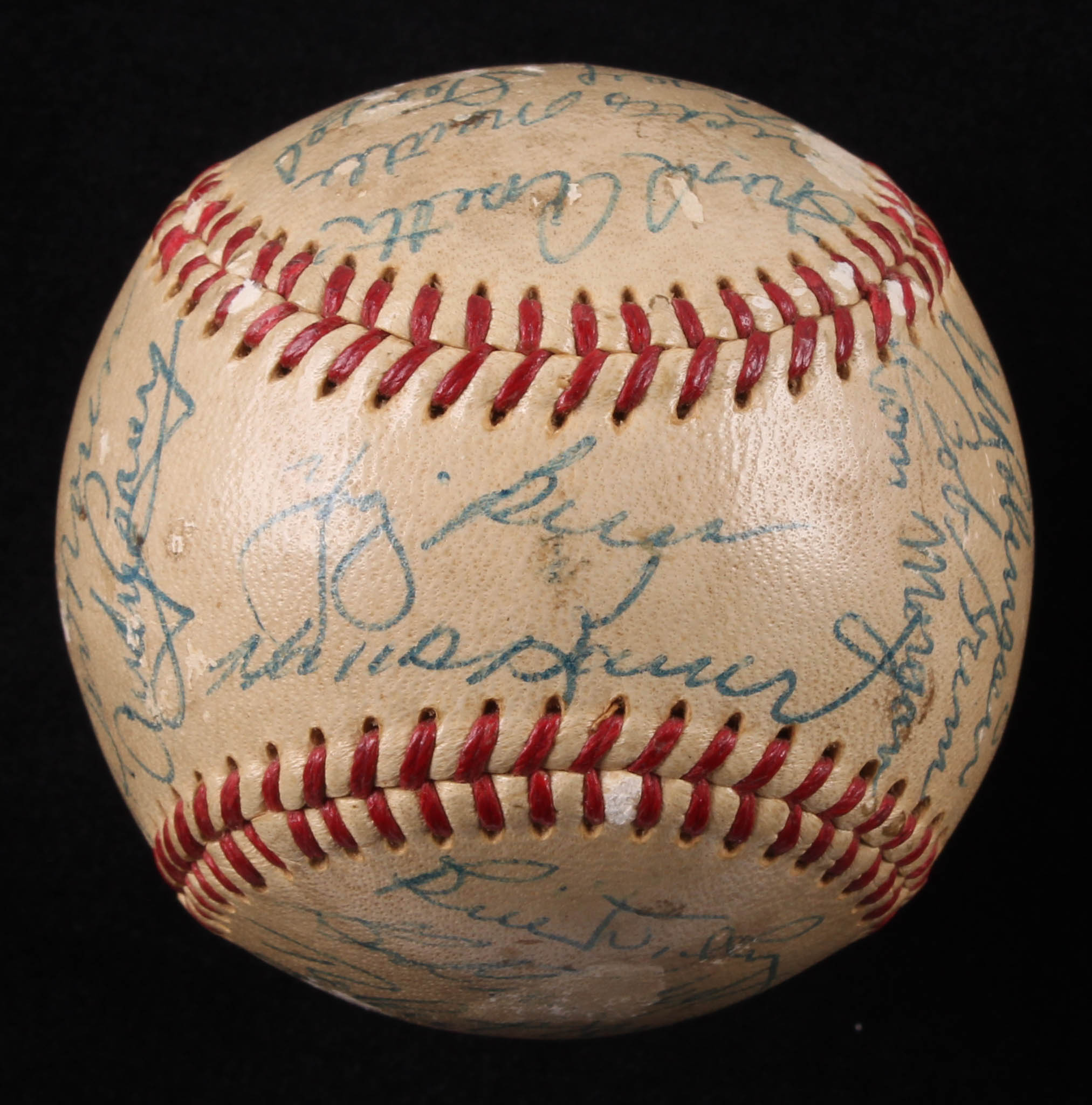 1955 New York Yankees OAL Baseball Team-Signed by (29) with Yogi Berra ...