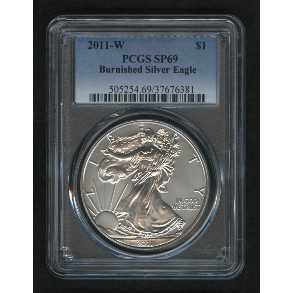 2011-W American Silver Eagle $1 One-Dollar Coin - Burnished (PCGS SP69) | Pristine Auction