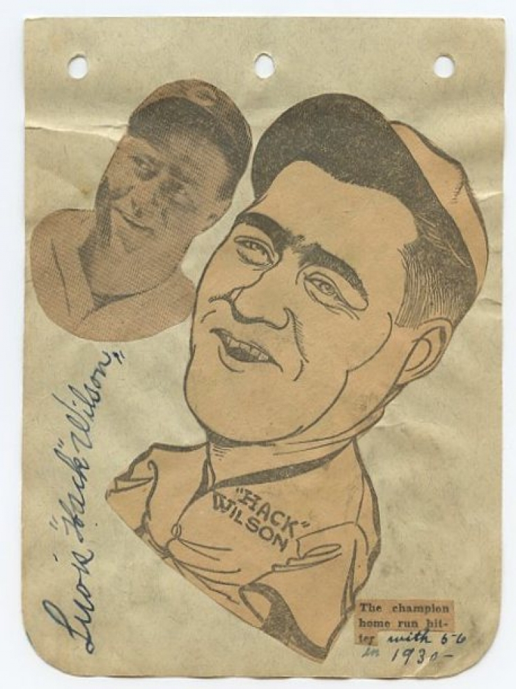 Louis "Hack" Wilson Signed Vintage 1930's Autograph Book Page with ...