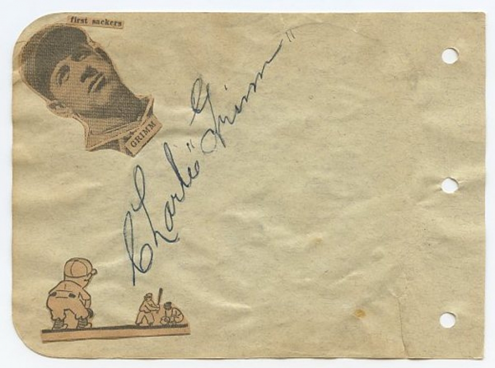 Louis "Hack" Wilson Signed Vintage 1930's Autograph Book Page with ...