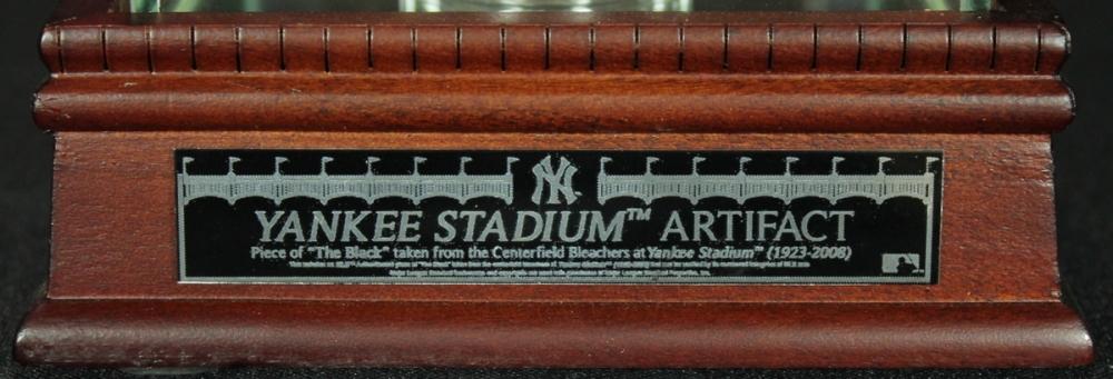 Yankee Stadium Authentic "The Black" Piece of Centerfield Bleachers ...