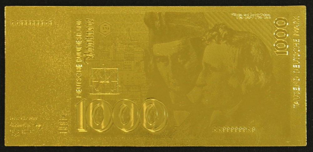 Pure 24K Gold Limited Edition 1000 Deutsche Mark Banknote Bill ...