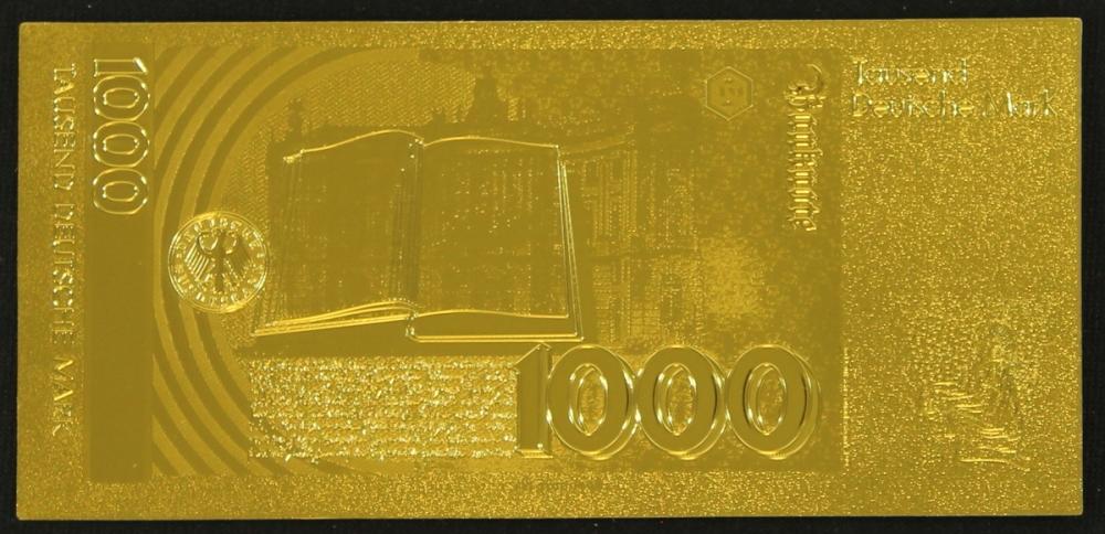 Pure 24K Gold Limited Edition 1000 Deutsche Mark Banknote Bill ...