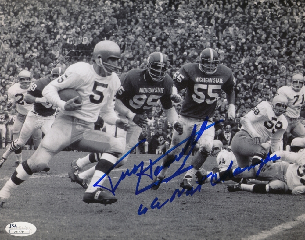 Terry Hanratty Signed Notre Dame 8x10 Photo Inscribed "66 National ...