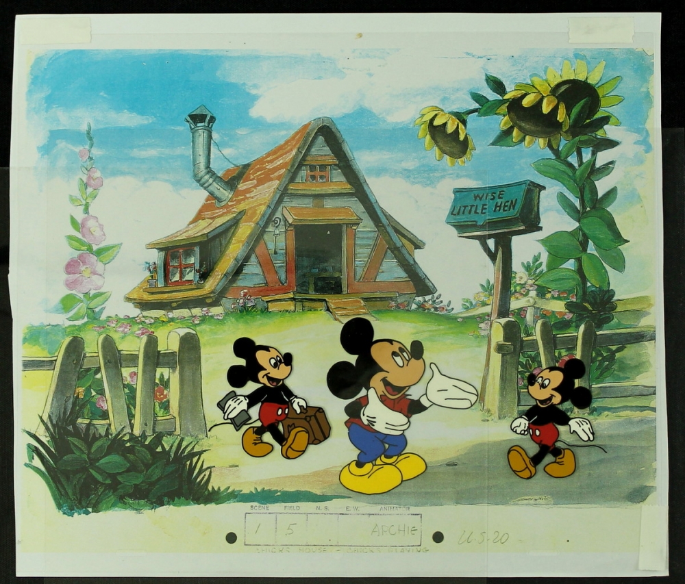 Lot of (3) "Mickey Mouse" Disney Original Vintage Animation Cel with ...