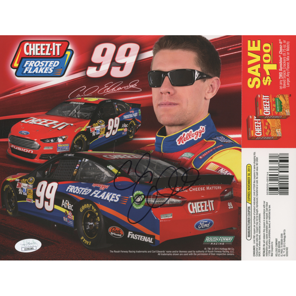 Carl Edwards Signed 8.5x11 Photo Card (JSA COA) | Pristine Auction