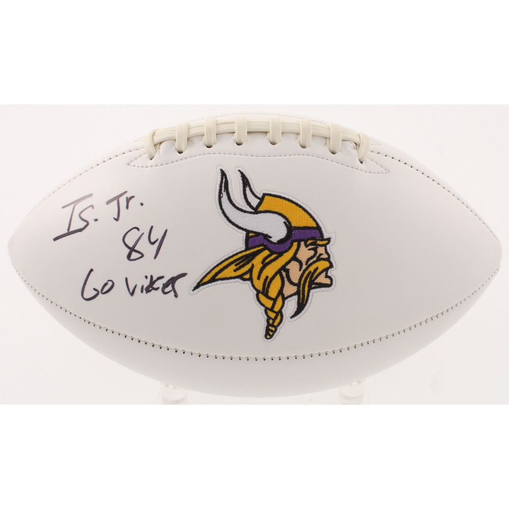 Irv Smith Jr. Signed Minnesota Vikings Logo Football Inscribed "Go ...