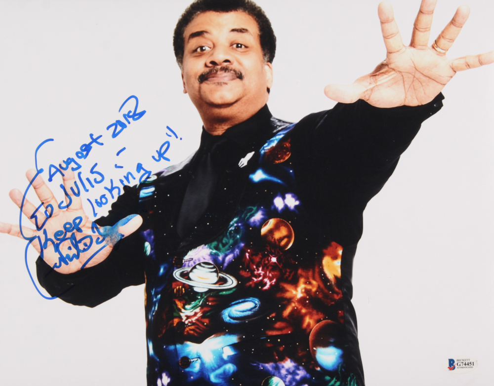 Neil deGrasse Tyson Signed 11x14 Photo Inscribed "Keep Looking Up ...