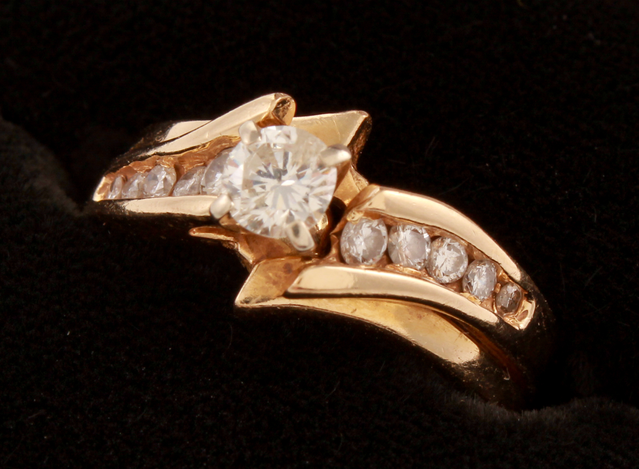 14k Yellow Gold & Diamond Two Piece Wedding Set Ring | Pristine Auction