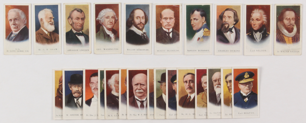 1927 Carrera's "Famous Men" Complete Set of (25) Cards with Abraham ...