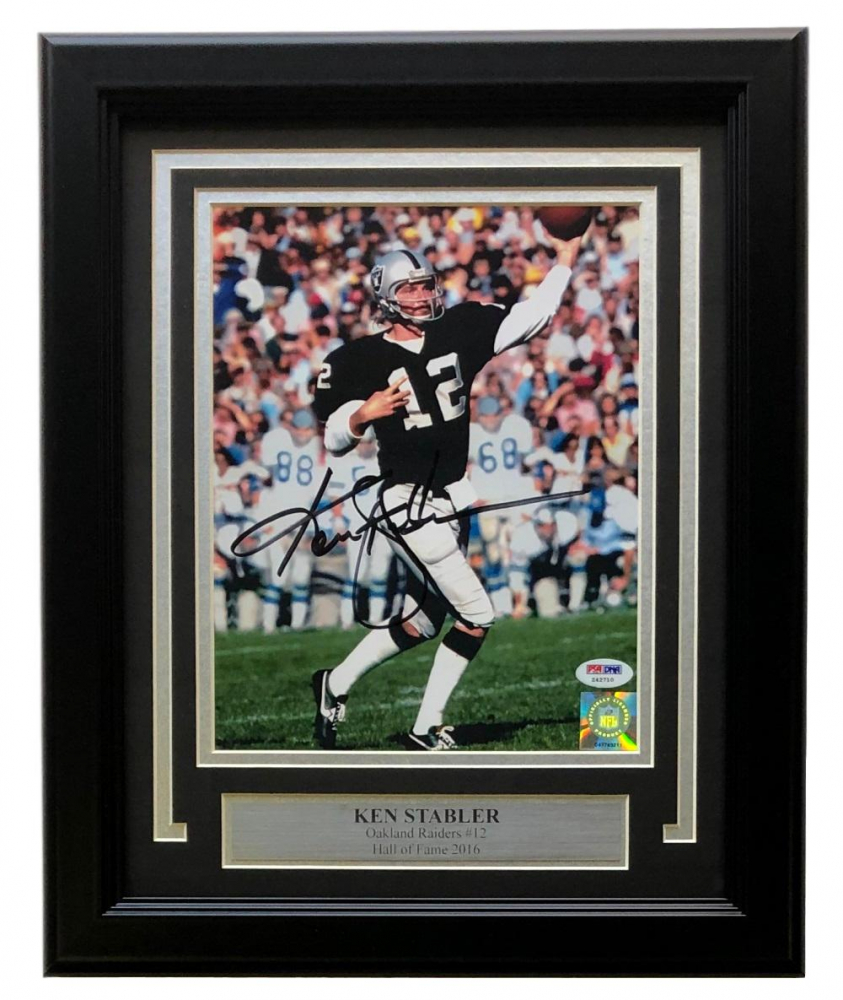 Ken Stabler Signed Oakland Raiders 11x14 Custom Framed Photo Display ...